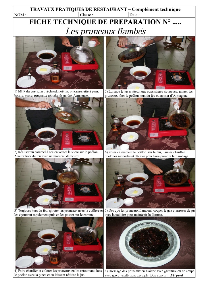 Pruneaux flambés :: RESTOCLASSE